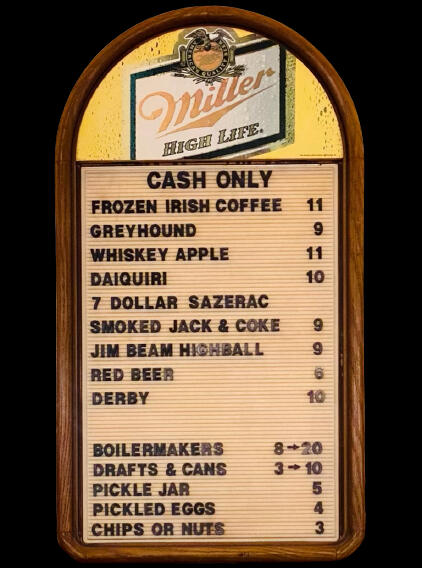 CASH ONLY BAR